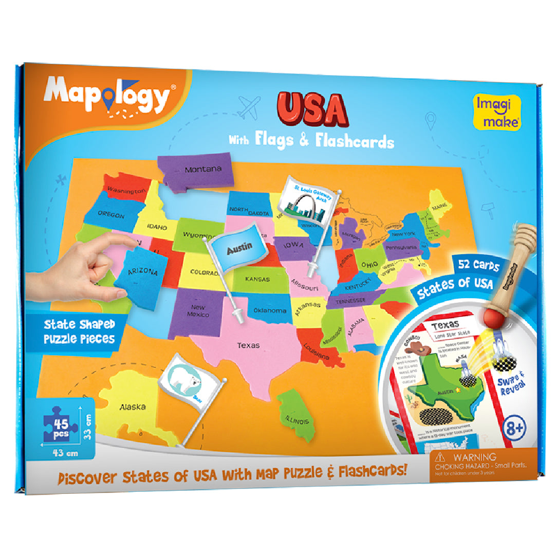 Mapology USA Flash Cards with Capitals – Imagimake