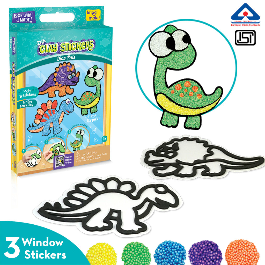 Clay Stickers - Dino Pals – Imagimake