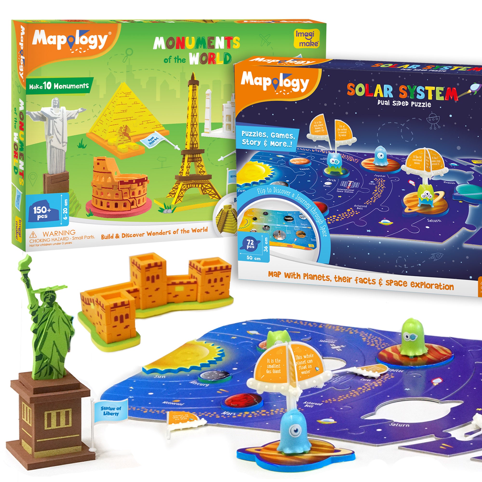 Mapology Combo Kit - World Monuments with Solar System – Imagimake