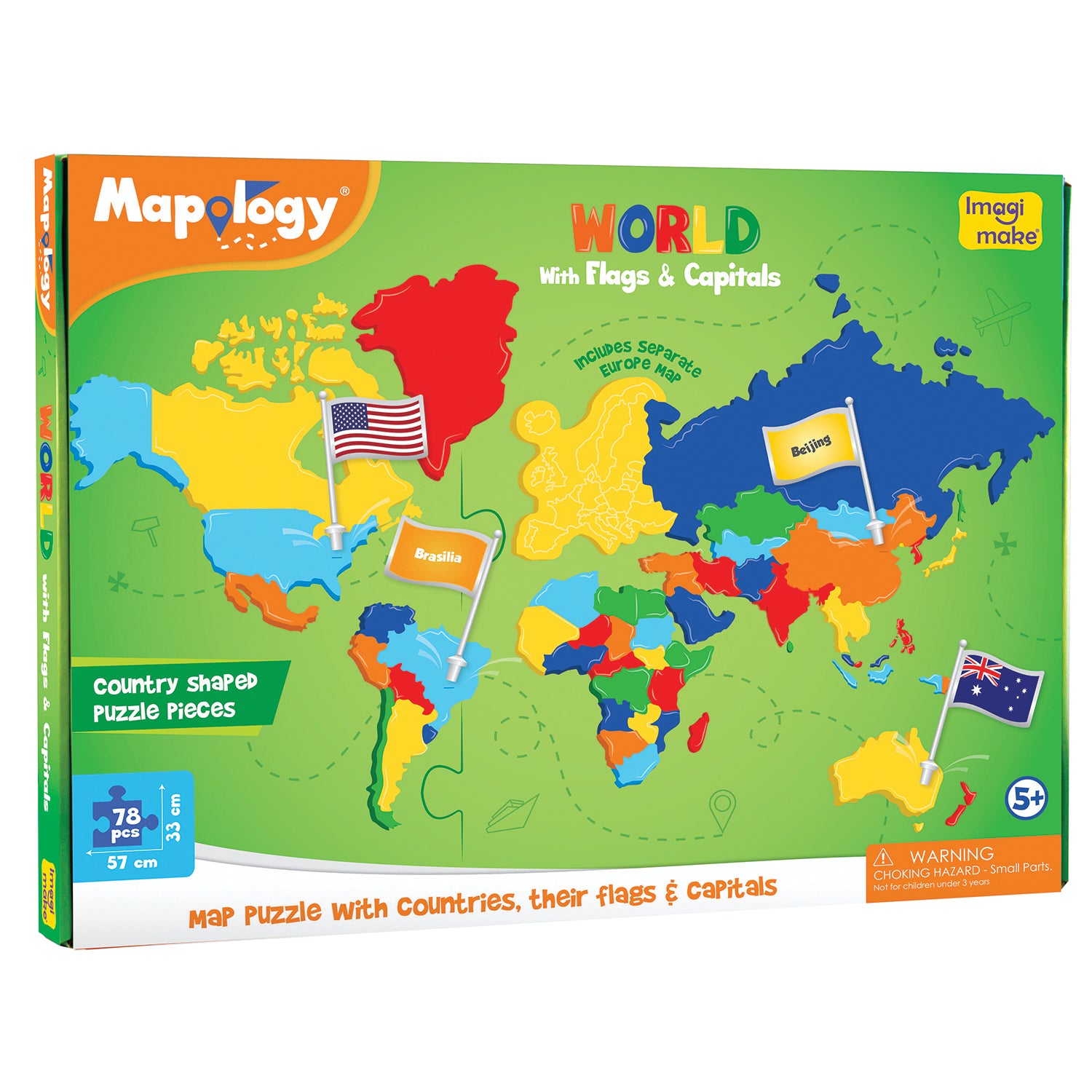 Mapology: World with Capitals and Flags- Educational Toy & Puzzle ...