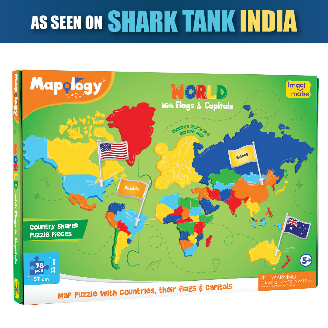 Mapology: World with Capitals and Flags- Educational Toy & Puzzle ...