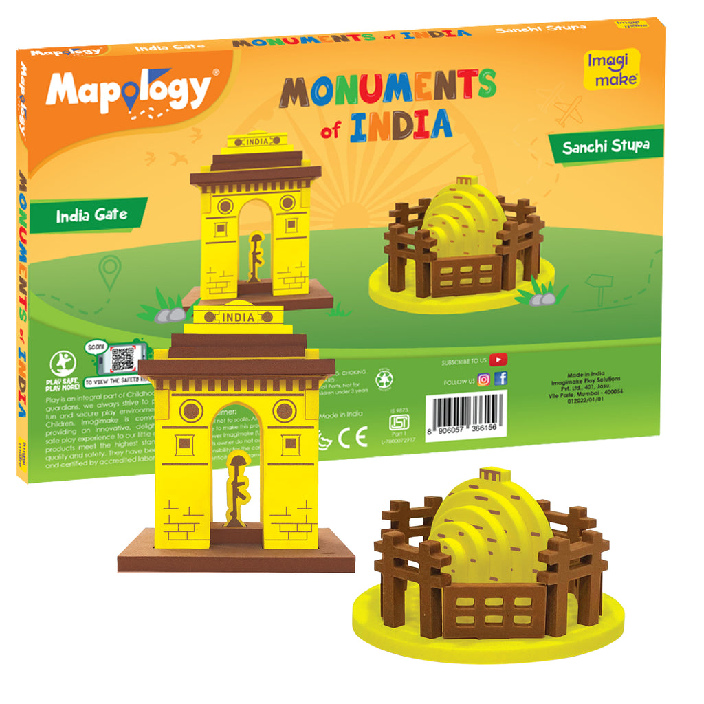 Mapology: Pack of 12 Monuments Mini - Assorted Designs – Imagimake