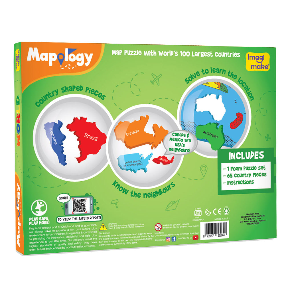 Mapology: World Map Puzzle Educational Toys – Imagimake