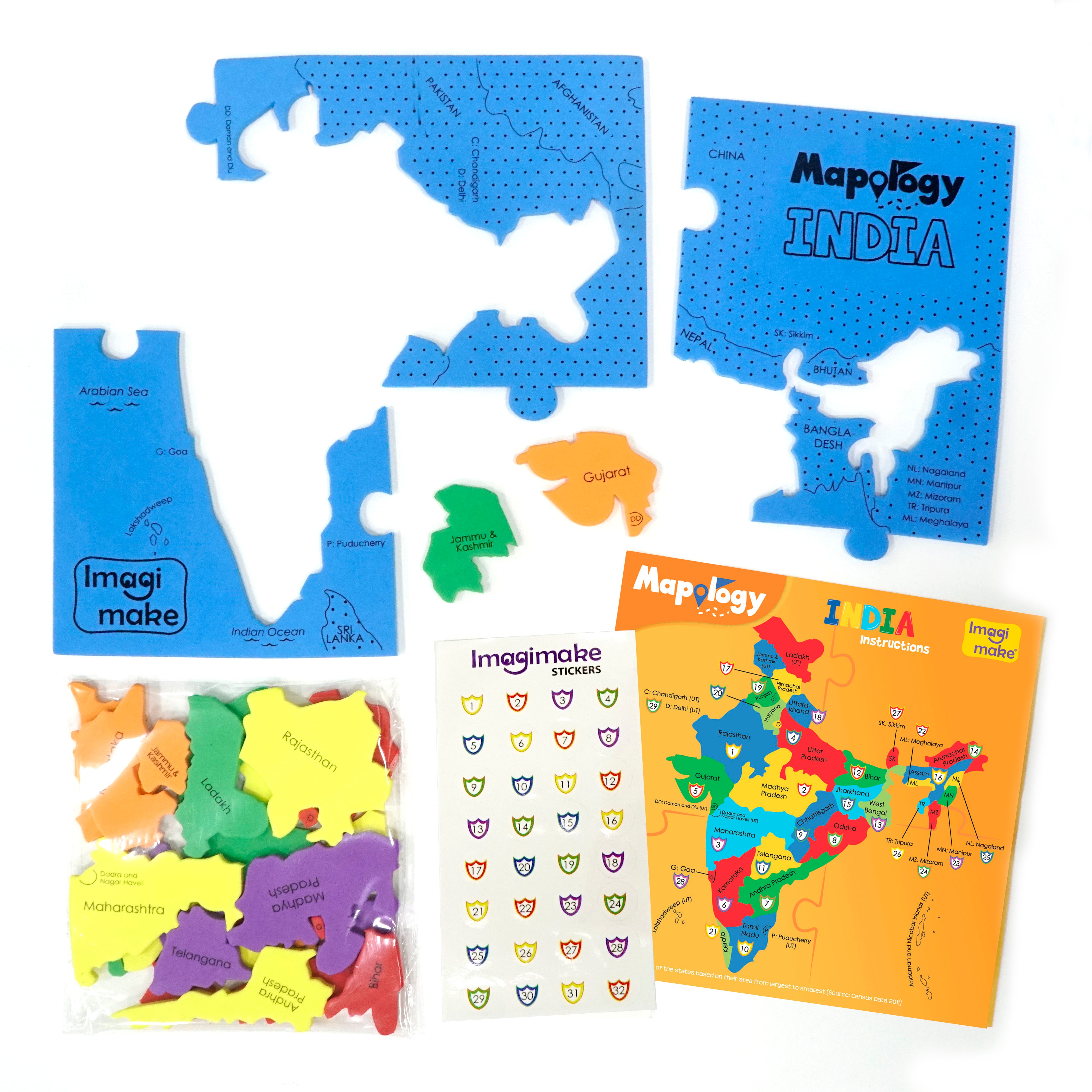 States of India Map Puzzle - Educational Toy & Learning Aid for kids ...