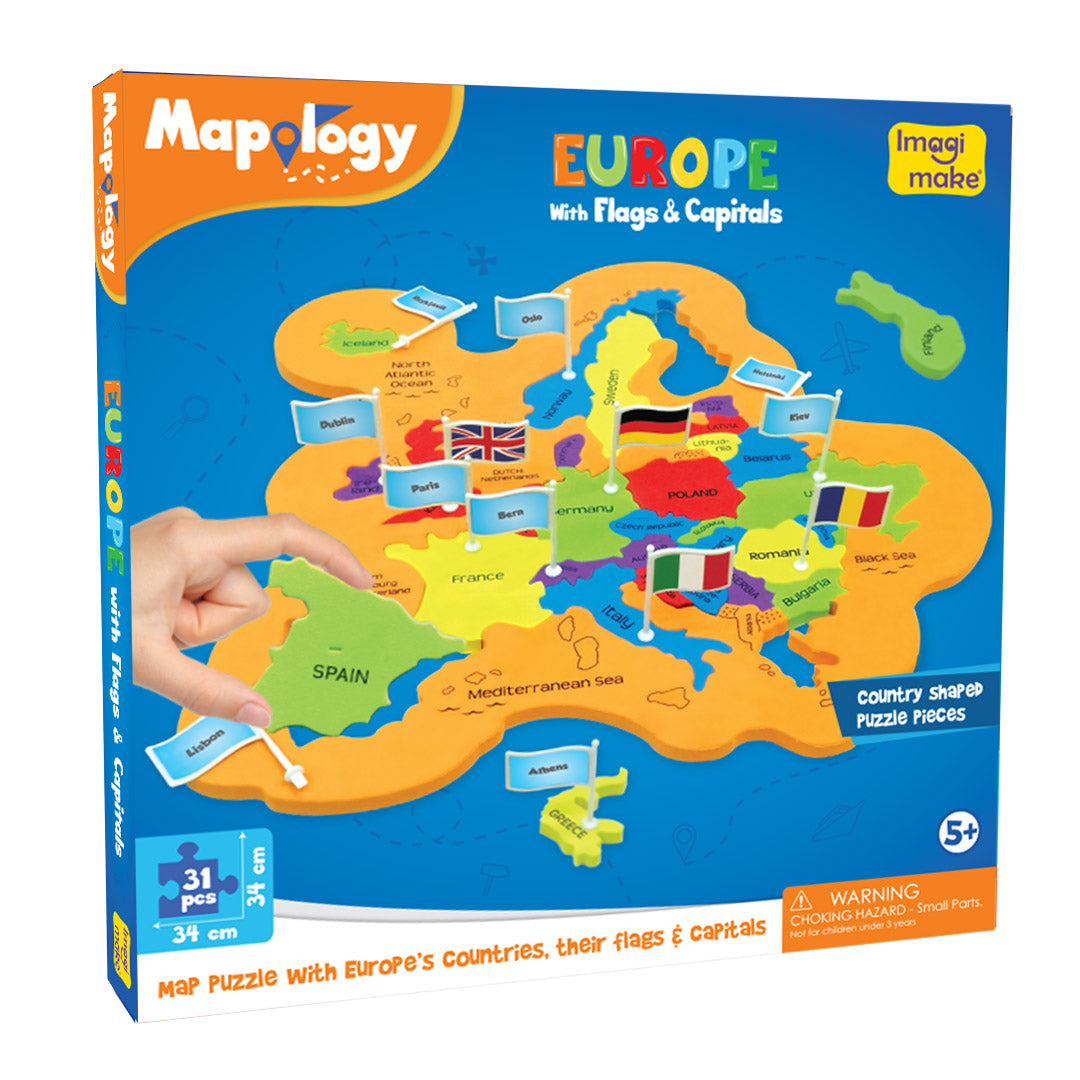 Mapology: Europe with Capitals - Educational Toy & Puzzle – Imagimake