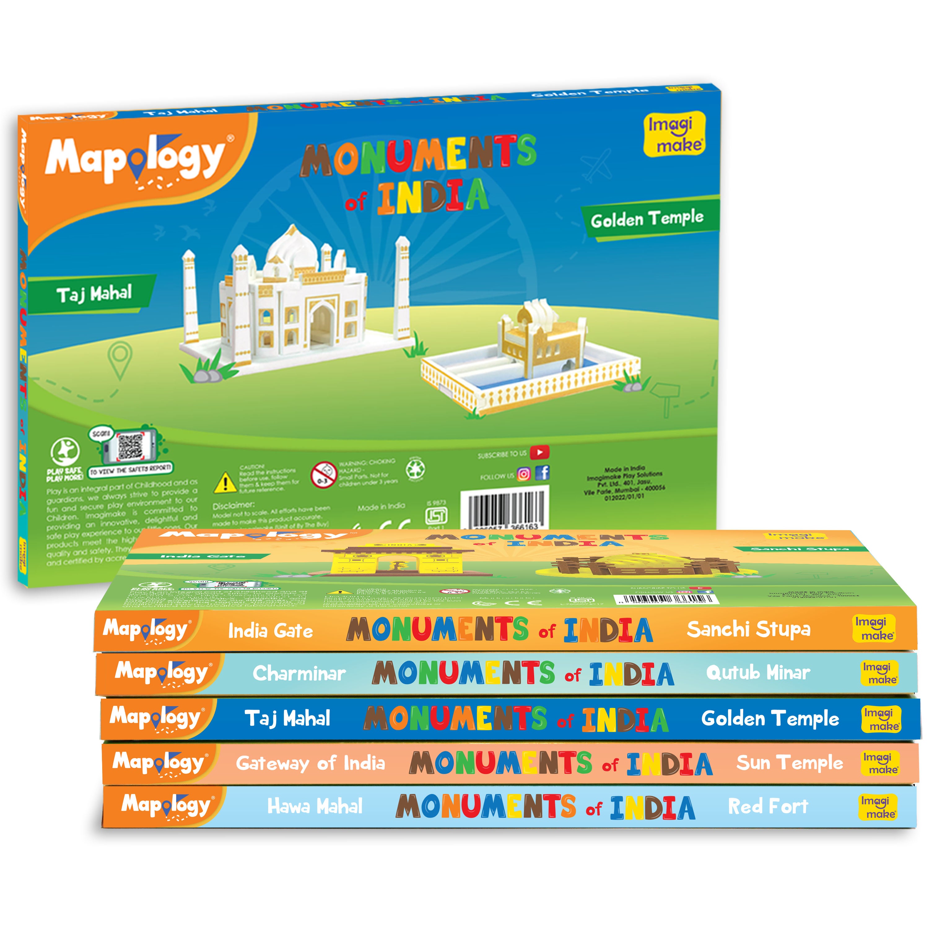 Mapology: Pack of 6 Monuments Mini - Assorted Designs – Imagimake